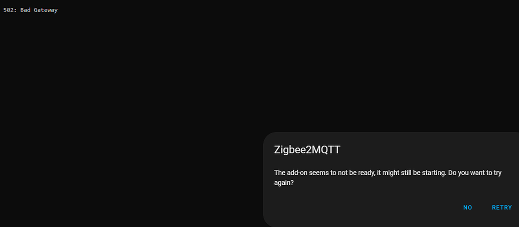 Zigbee2MQTT setup - 502 Bad Gateway - Zigbee - Home Assistant Community