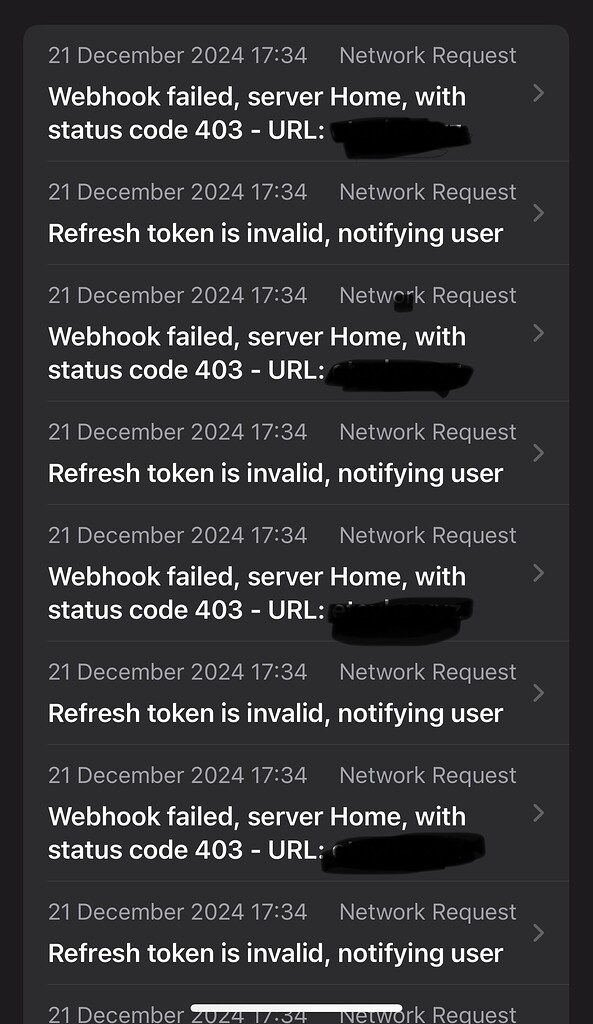 Error 403 When Trying To Connect Ha App In Ios 18 2 Third Party Integrations Home Assistant
