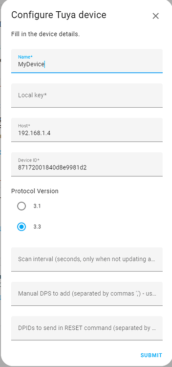 Local Tuya Integration Configuration Home Assistant Community