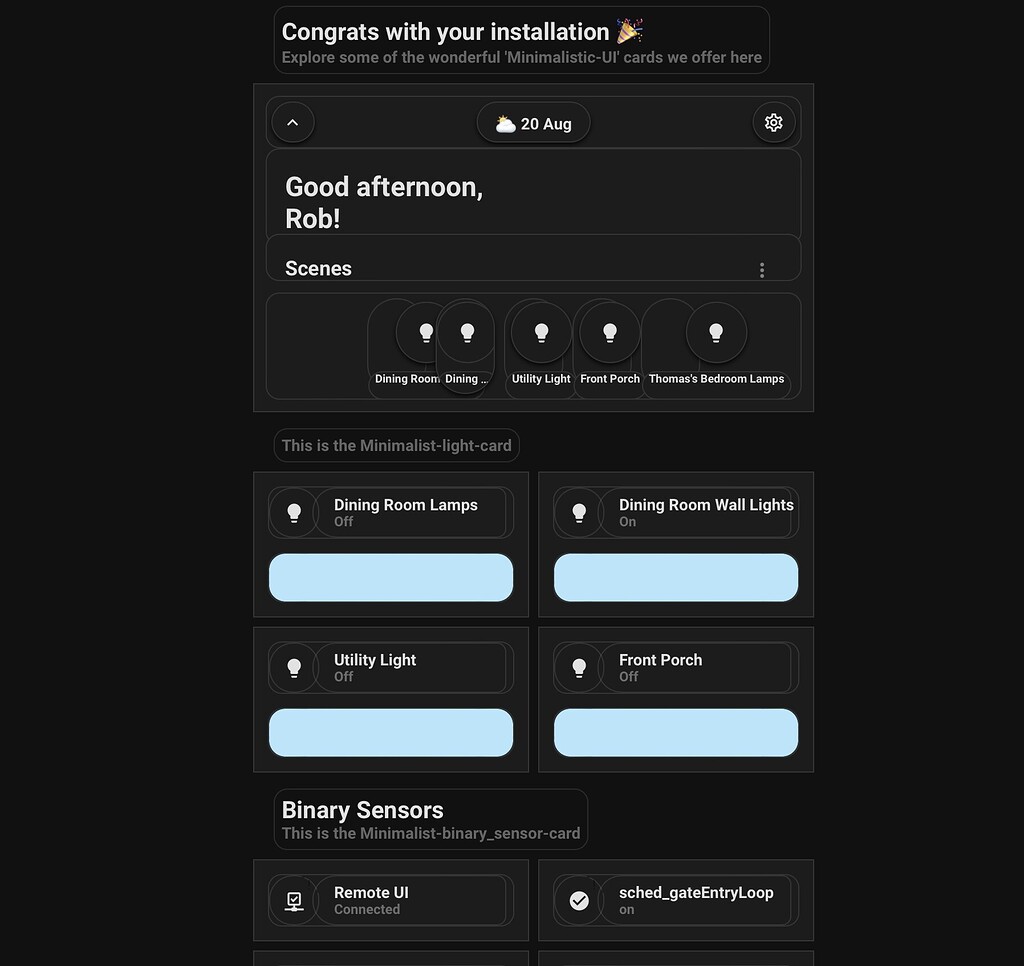 New Minimalist Installation Dashboard Errors So Confused Frontend Home Assistant Community 