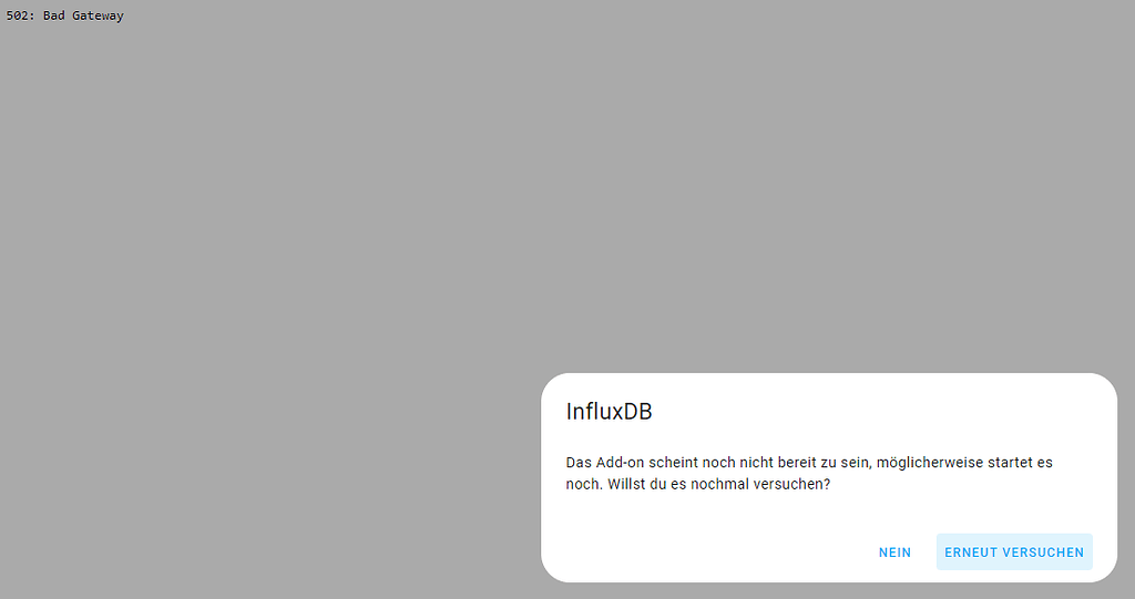 Help Needed Influxdb Unaccessible Bad Gateway 502 Addon Home Assistant Community