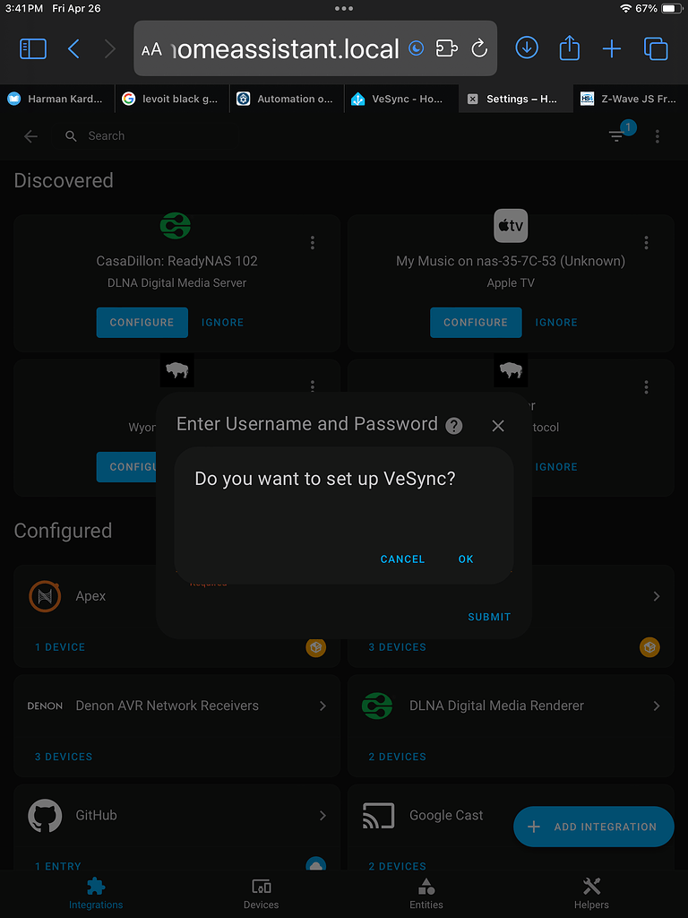 “Do you want to setup x?” Pop up stays after selecting ok when adding any integrations ...