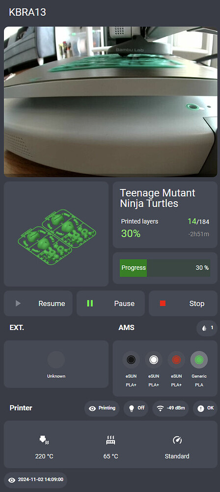 My Bambu Lab X1C Dashboard & Automations - Dashboards & Frontend - Home ...