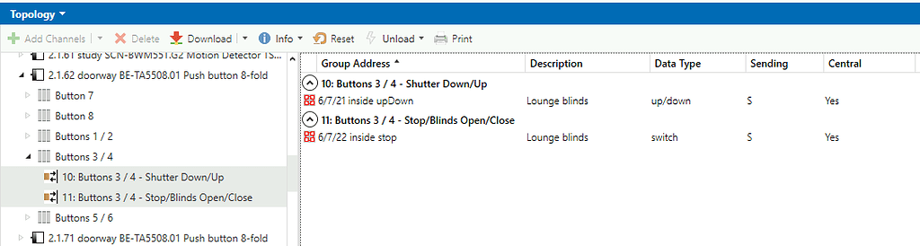 Connecting KNX wall buttons to Velux blinds - Configuration - Home ...