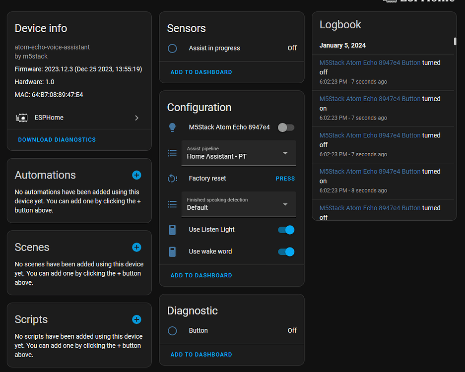 M5 Atom Echo wake word not working - ESPHome - Home Assistant Community