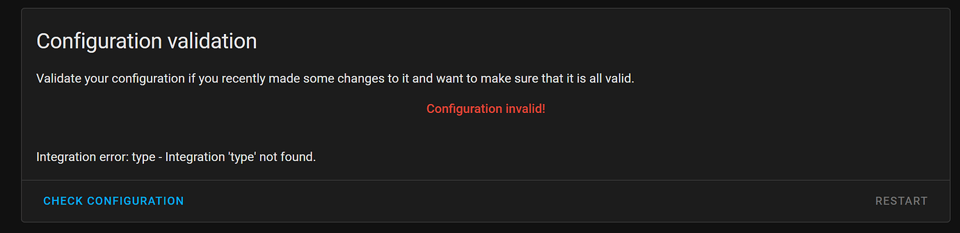Error When Trying To Restart Home Assistant Community