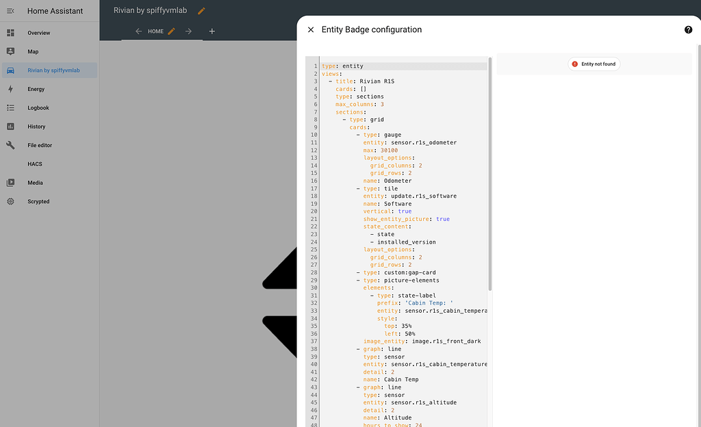 Help with Rivian dashboard config (really a generic HA dashboard ...