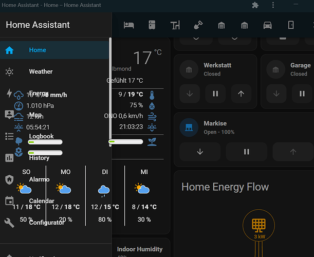Several cards overlaying side and topbar of Lovelace UI - Frontend ...