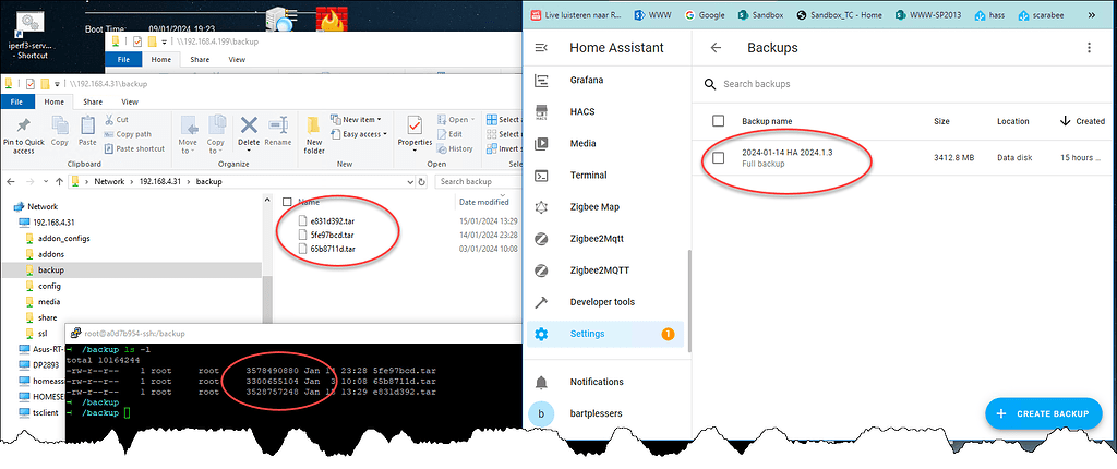 Backup Created With Automation Not Listed Anymore In Gui But Exist On File System