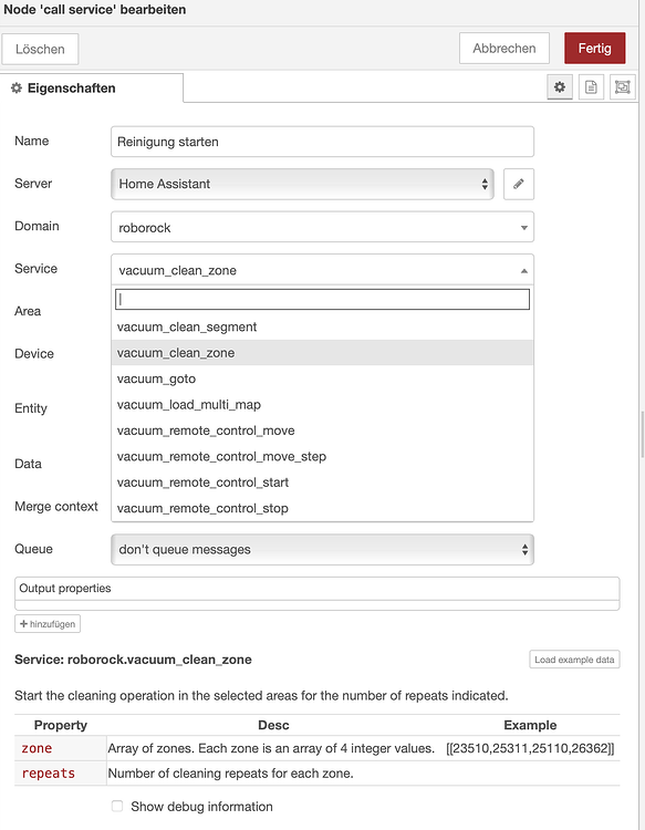 Node RED Roborock zone cleaning - Node-RED - Home Assistant Community