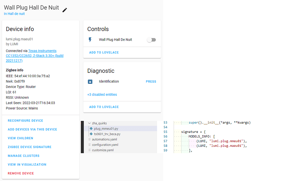 Aqara Wall Plug (lumi.plug.maeu01) no power/consumtion - Try to force a ...