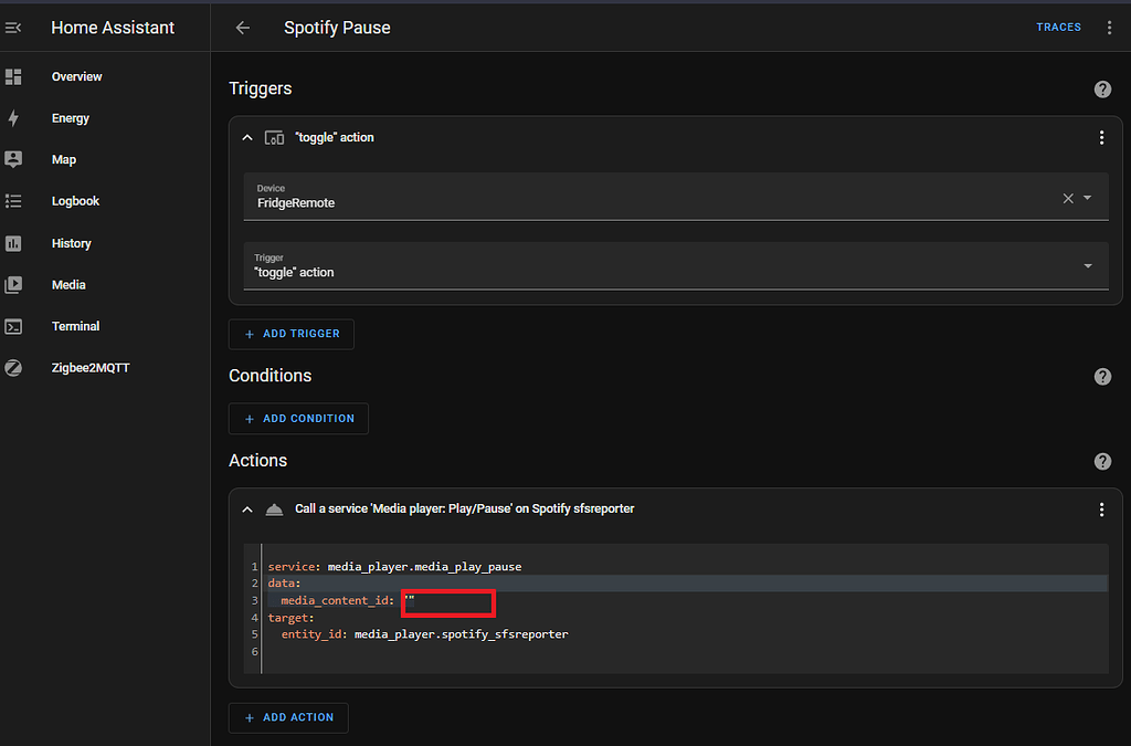 Spotify basic automation play/pause missing data.media_content_id - automation - Home Assistant ...