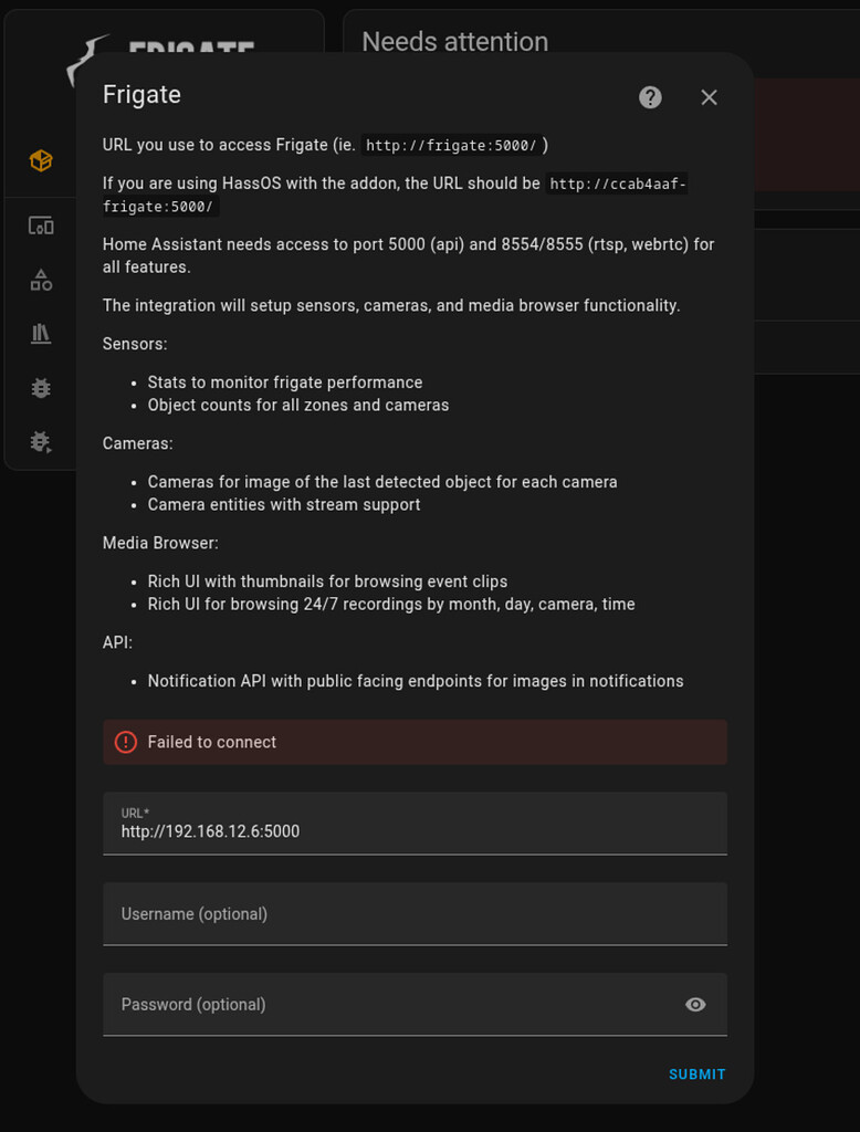 Frigate Integration Faled To Connect Configuration Home Assistant Community