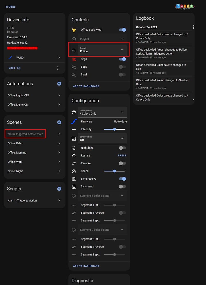 Creating and activating dynamic scenes with wled and playlist ...