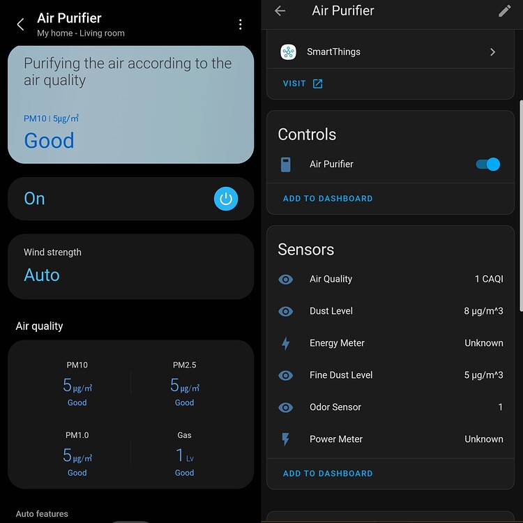 Smart Things Air Purifier Integrated Wrong Third Party Integrations