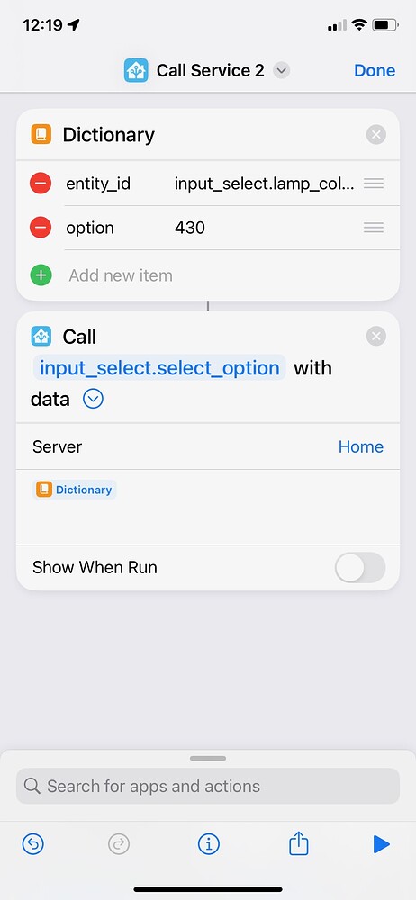 Siri shortcut to change input_select option - Home Assistant Companion ...