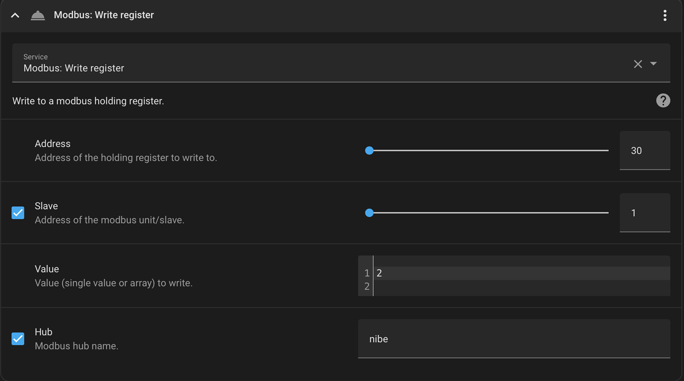 Modbus configuration for NIBE S series heatpumps - Third party ...