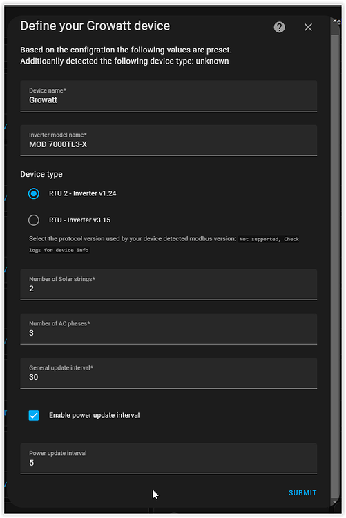 How to integrate Growatt inverter over modbus serial - Configuration ...
