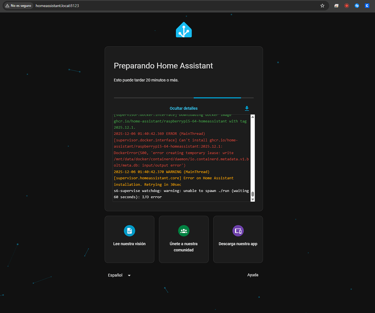 HomeAssistant OS 16.3 clean installation on RPI5 (2025.12.1) - Installation - Home Assistant ...