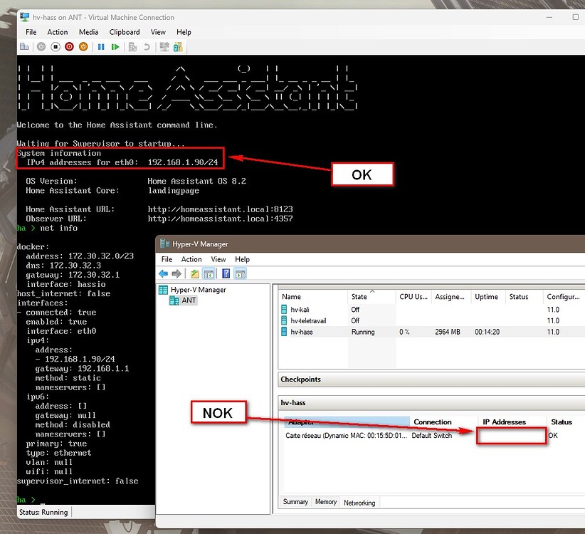 Hyperv-install : no ip? - Installation - Home Assistant Community