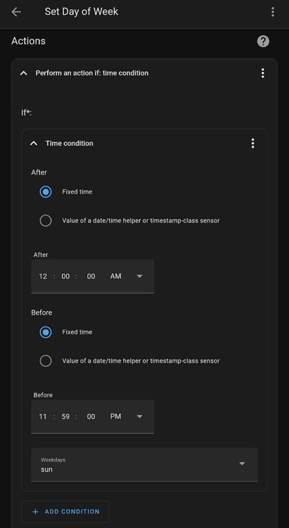Day of week using UI Only - Configuration - Home Assistant Community