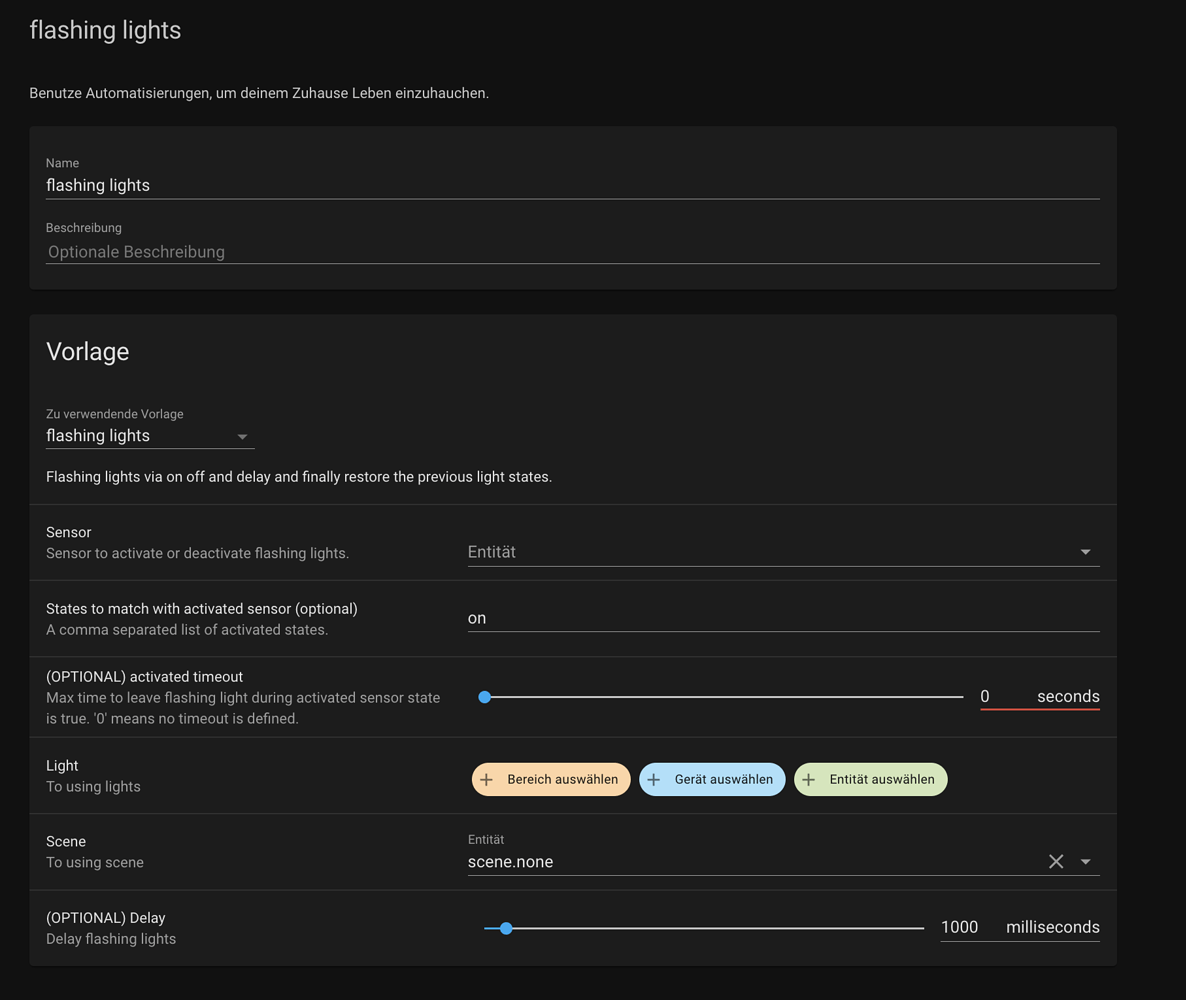 Simple ... flashing light's via on off and delay. Restore previous ...