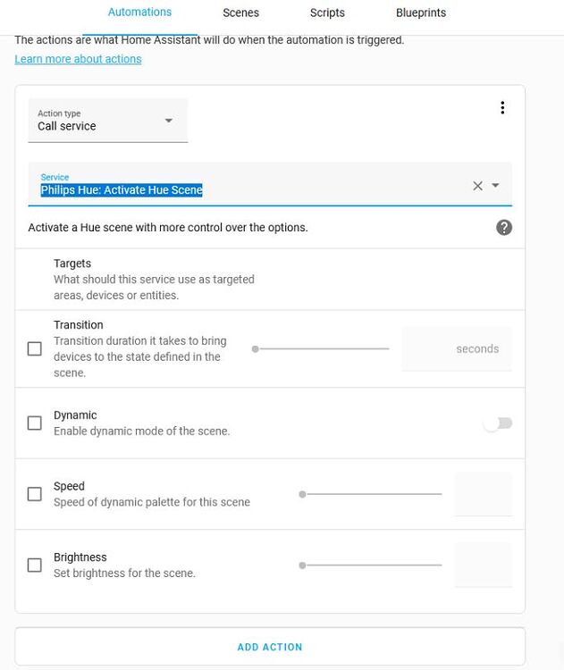 Missing Hue hue activate scene Service Configuration Home Assistant 