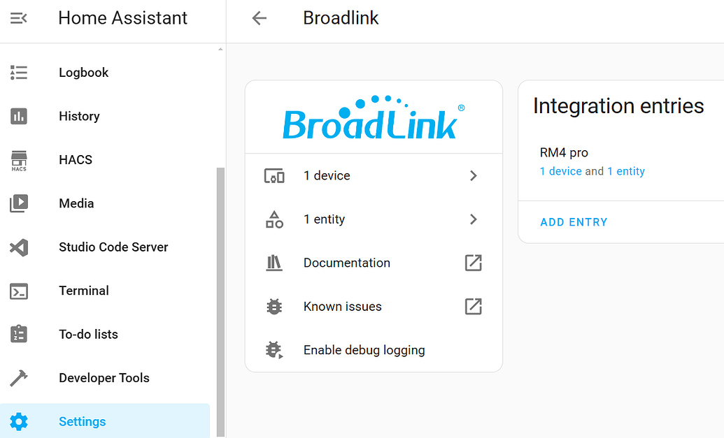 Broadlink RM4 Pro setup (sub-devices) on HAOS - Configuration - Home ...