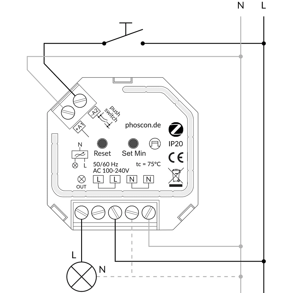 Phoscon "Kobold" Zigbee 3.0 smart dimmer switch module from Dresden ...