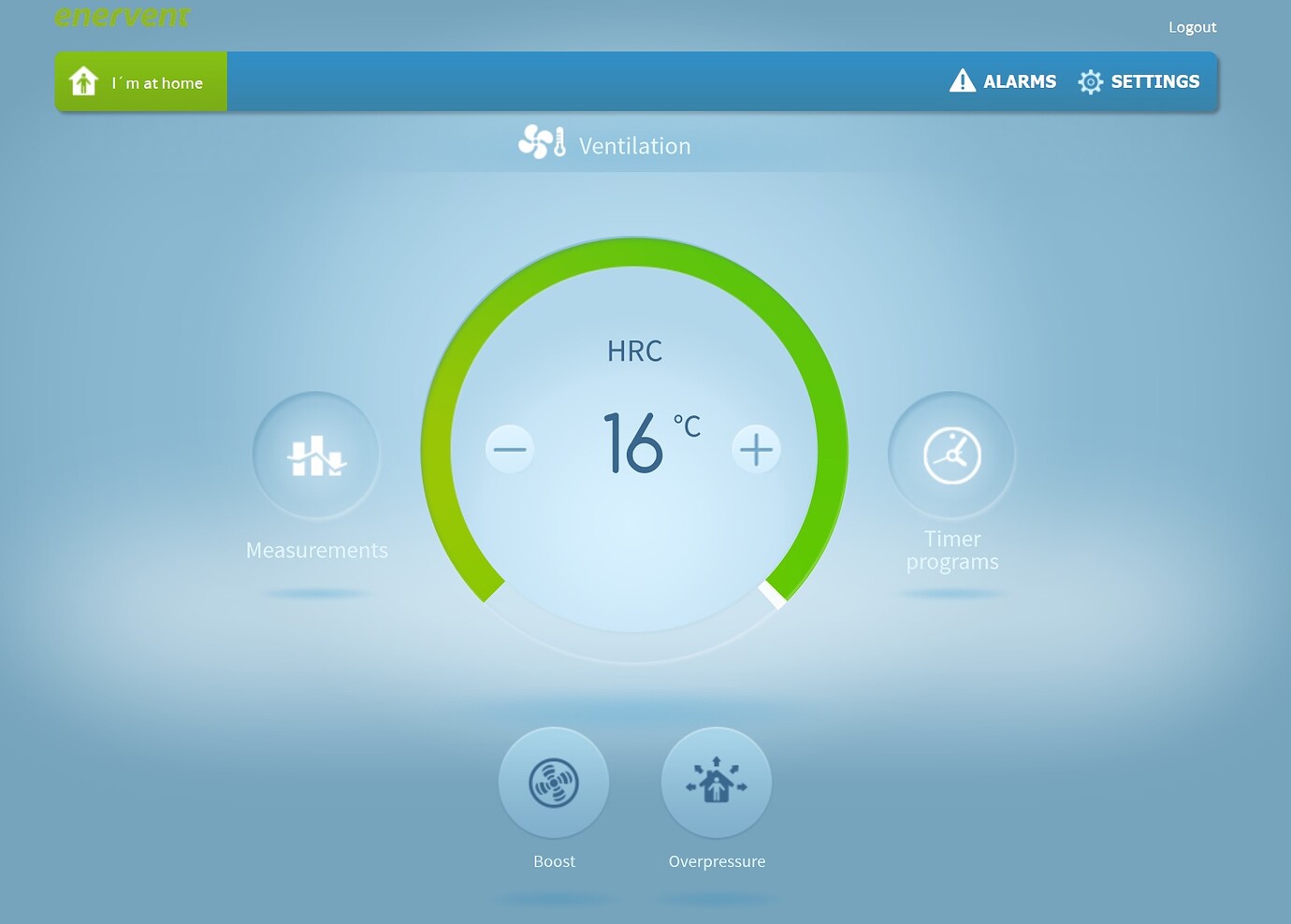 Control ventilation from web interface, create virtual thermostat ...