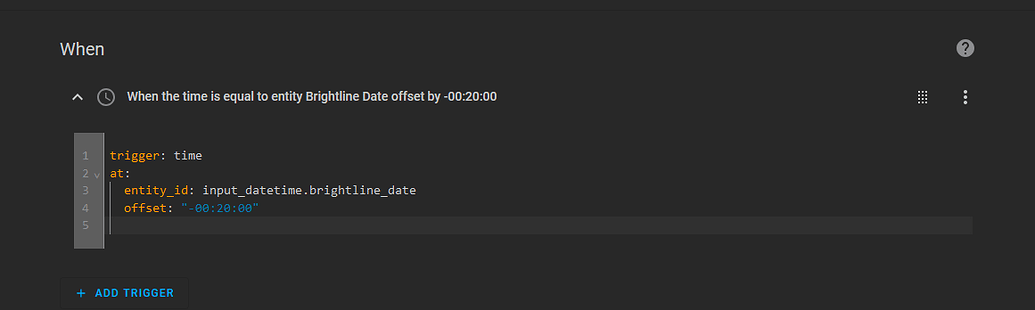 Trigger Using Inputdatetime With Time Offset Configuration Home Assistant Community