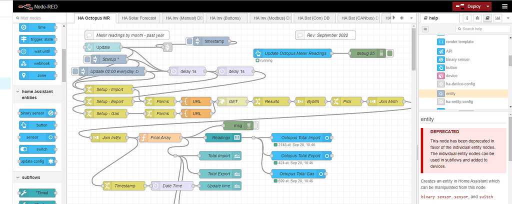 The Node-RED ha entity node is deprecated in favour of four individual ... The Node-RED ha entity node is deprecated in favour of four individual ...