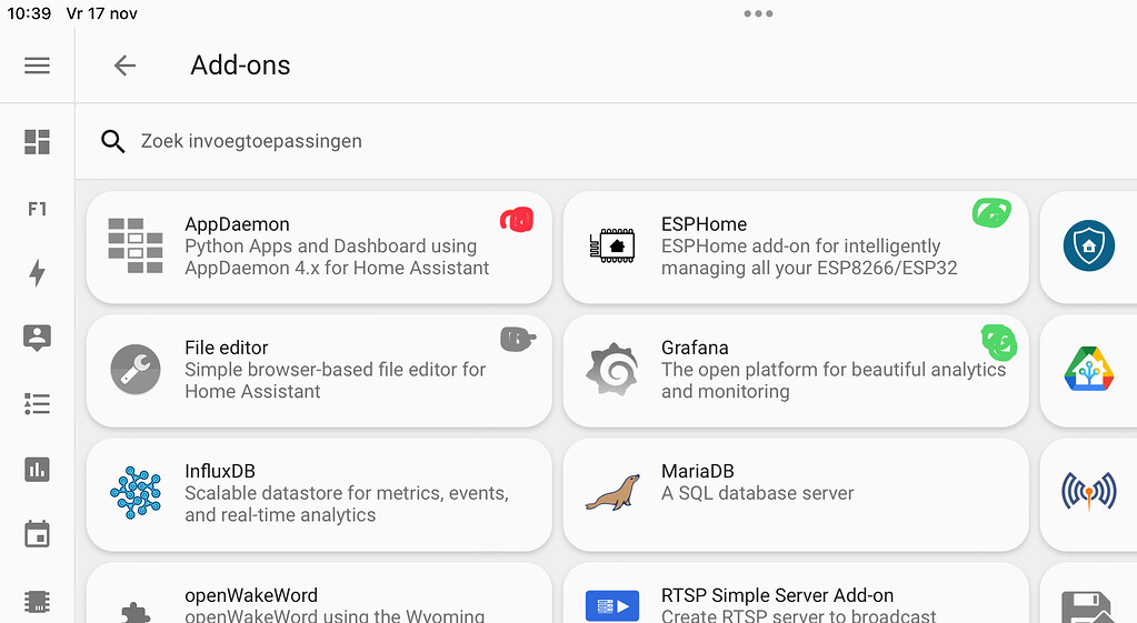 Show addon running state on addon overview page - Feature Requests ...