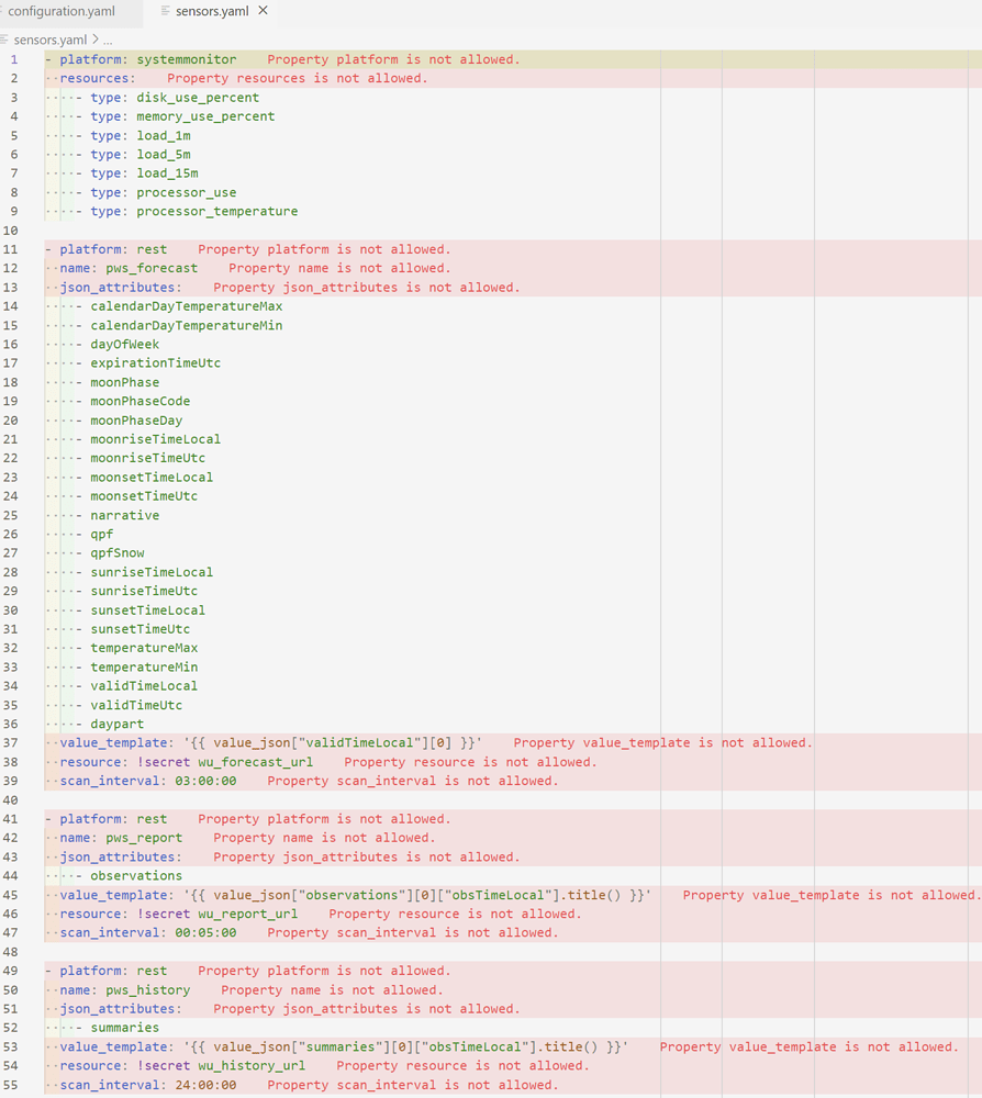 Configuration Sensors Yaml Errors Configuration Home Assistant Community