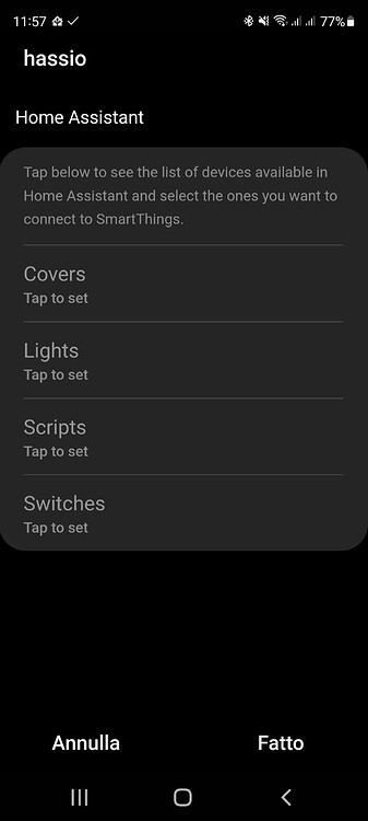 HomeAssistant Devices in SmartThings App - Configuration - Home ...