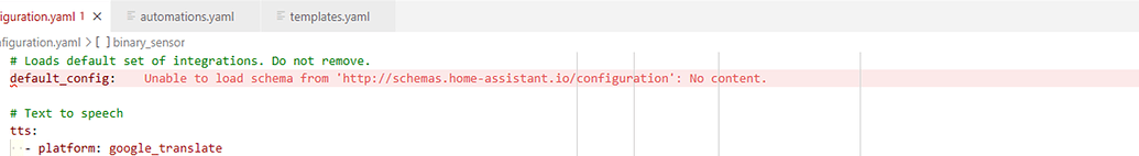 Unable to load schema error in configuration.Yaml - Frontend - Home Assistant Community