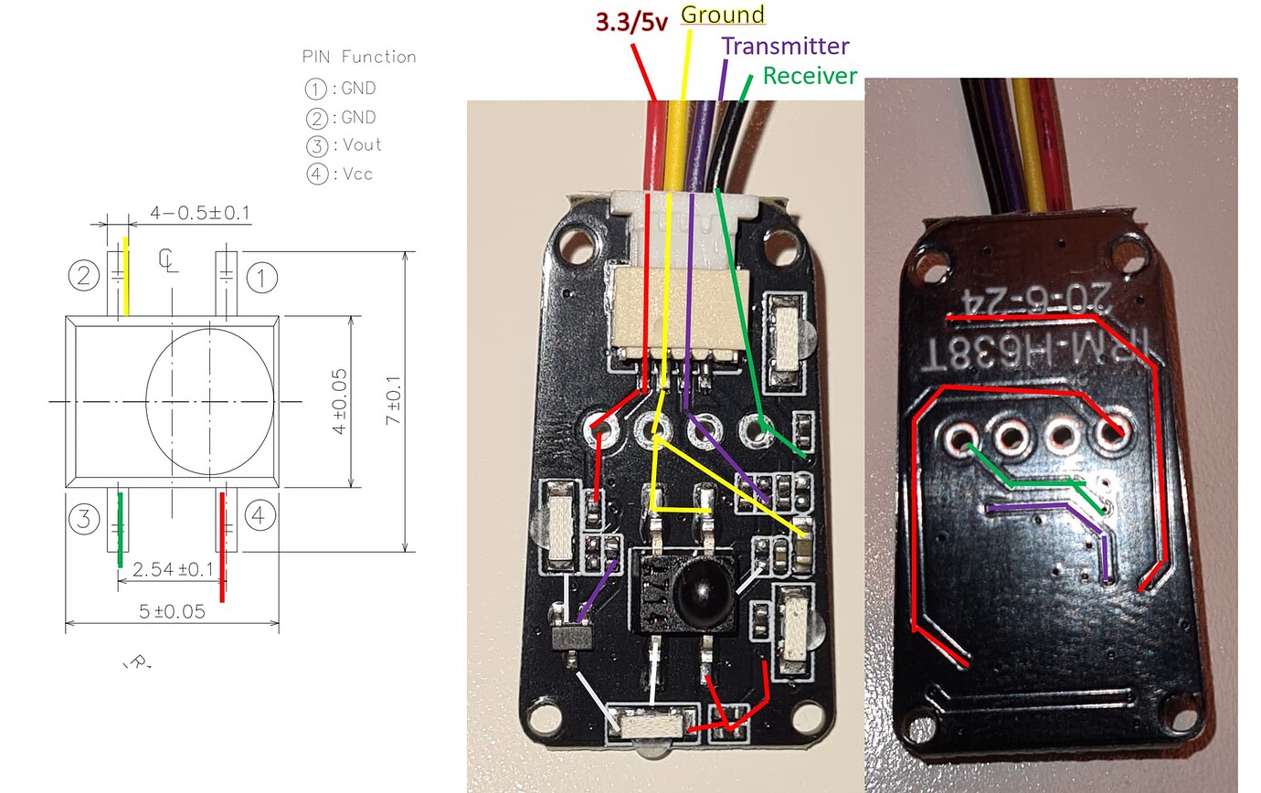 Figuring out Ir Controller Sensor infrared sensor 4x 940nm Emitter ...