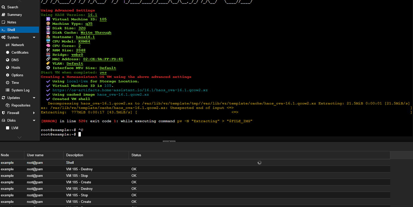 Error during installation (Proxmox Helper Scripts) - Installation ...