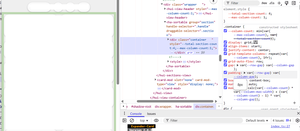 Sections padding - Frontend - Home Assistant Community