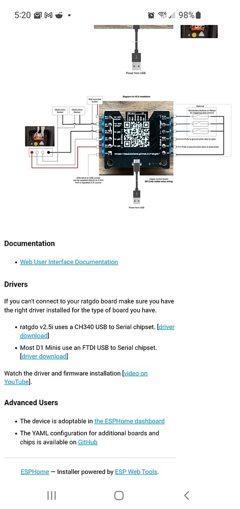 How to get Ratgdo into ESPHome add-on - ESPHome - Home Assistant Community