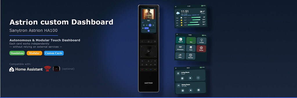 Astrion Custom Dashboard: standalone HA100 remote — Activities, IR ...