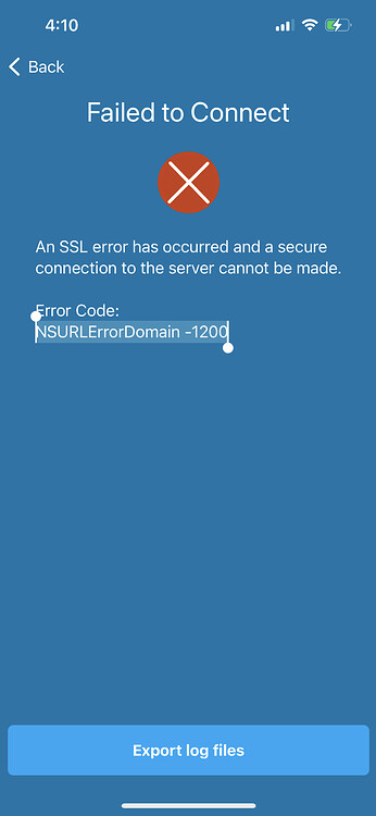 Invalid certificate NSURLErrordomain 1202 - Configuration - Home Assistant Community