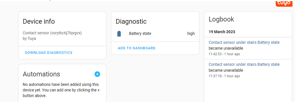 Tuya Integration not bringing in all data points for Contact Sensor - Third party integrations ...