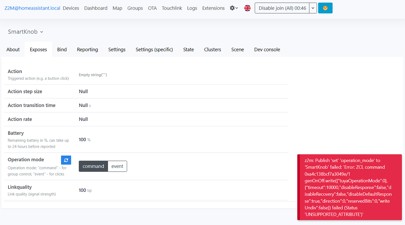 Zigbee2MQTT - Control light entity (including press & turn) with Tuya / Moes Smart Knob ERS ...