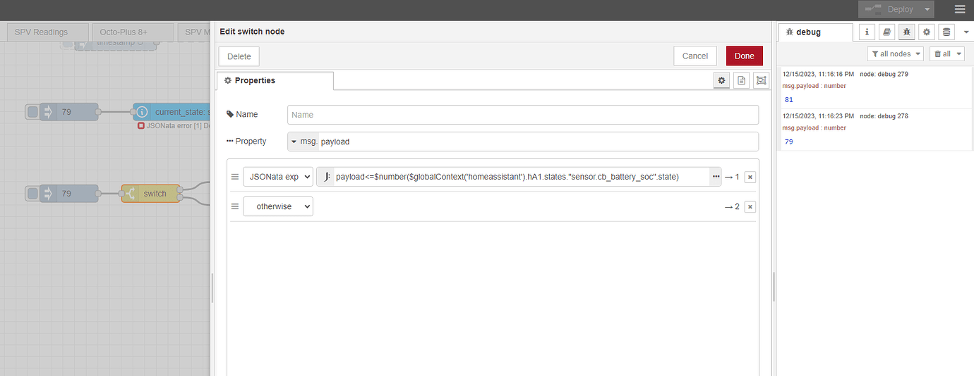Switch node with expression as compare value - Node-RED - Home ...