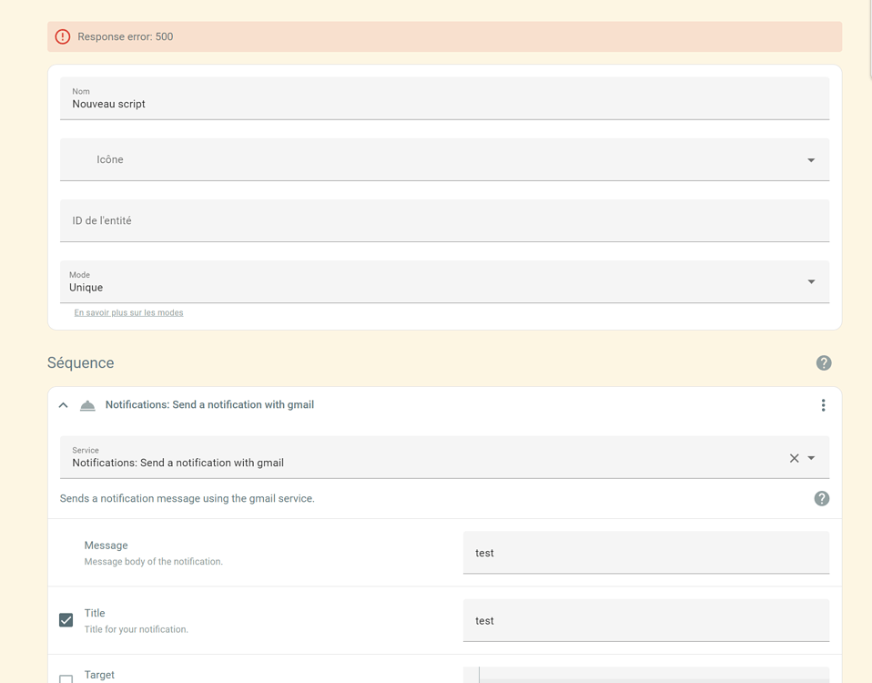 New script response error 500 - Configuration - Home Assistant Community