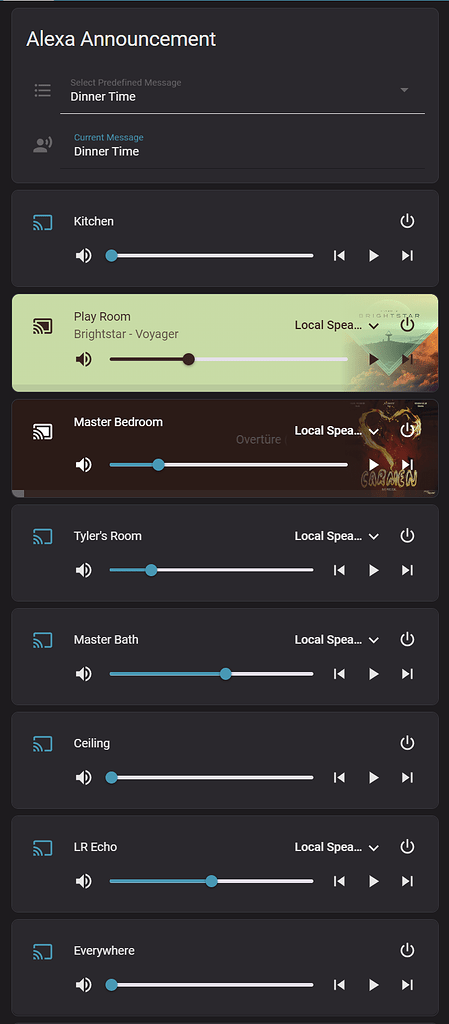 Alexa Announcements Dashboard Card & Automation... Alexa Media Player + Auto-Entities + Mini ...