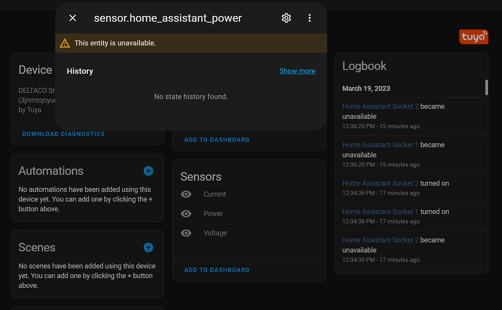 Tuya Integration Using Cloud Some Entities Are Gray Third Party Integrations Home Assistant