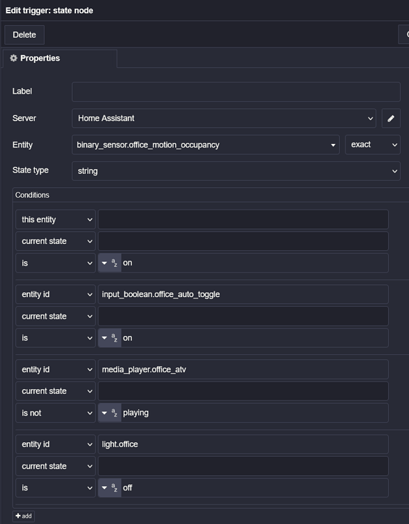 Can't get my simple node-red sequence to disable based on a Home assistant input Boolean - Node ...