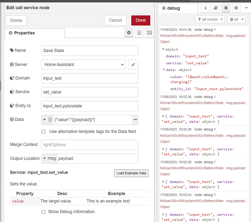 Call service formatting problem - Node-RED - Home Assistant Community